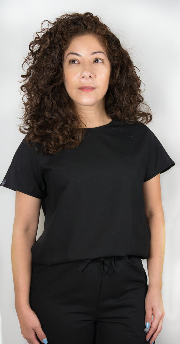 Aria Scrub Top in Black – KUREAPPAREL